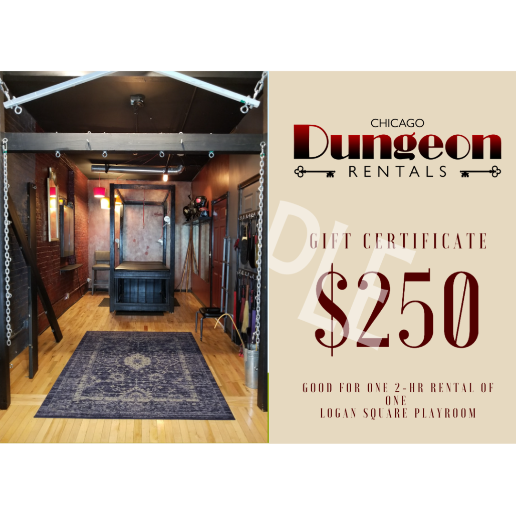 2-hour, 1 playroom Gift Certificate – Chicago Dungeon Rentals